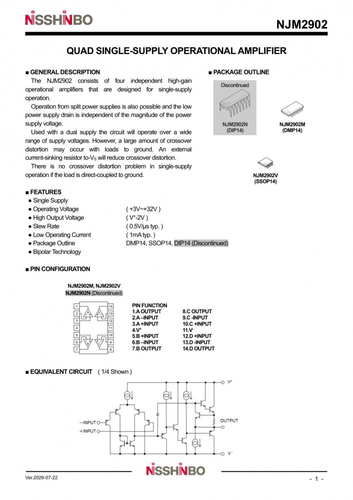 NJM2902 datasheet page 1