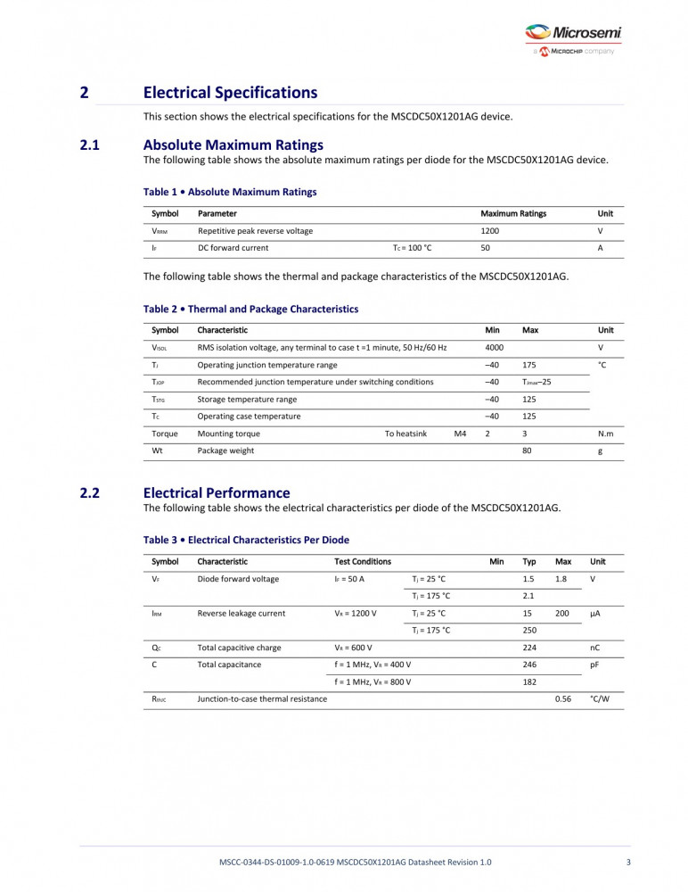 MSCDC50X1201AG datasheet page 3