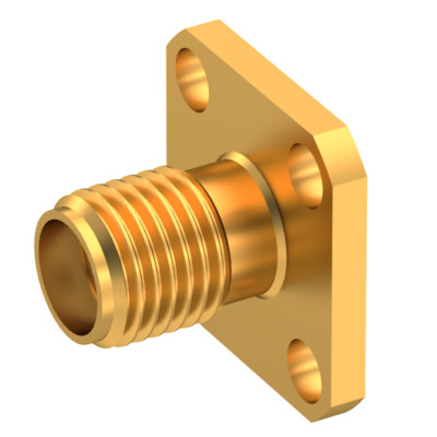 SMA / SQUARE FLANGE JACK RECEPTACLE WITH EMI GASKET FOR PIN 0.3MM for sale