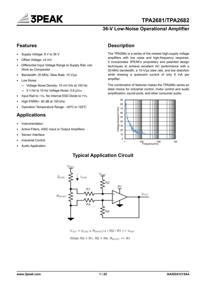 TPA2682-VS1R datasheet page 1