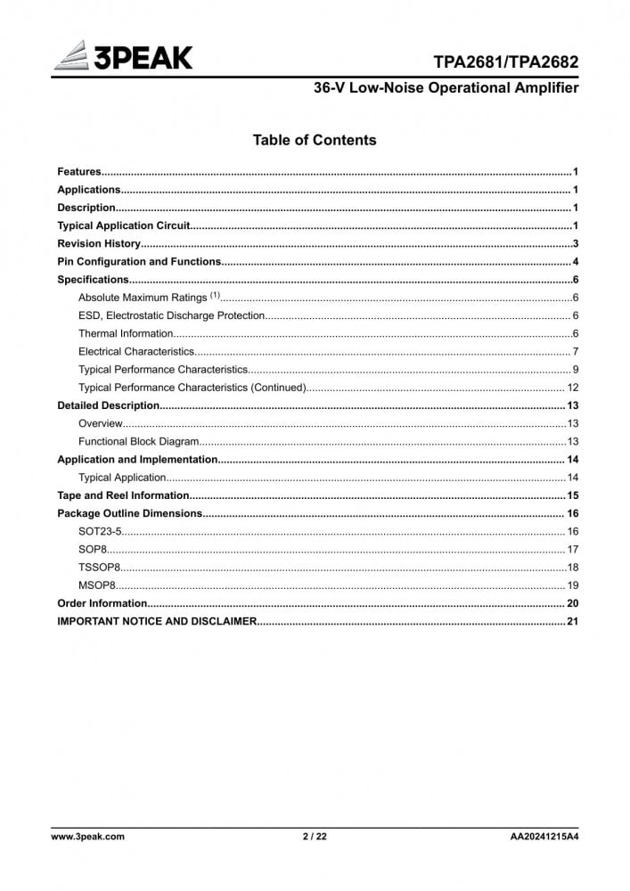 TPA2682-VS1R datasheet page 2