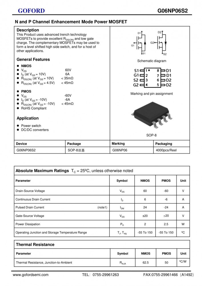 G06NP06S2 datasheet page 1