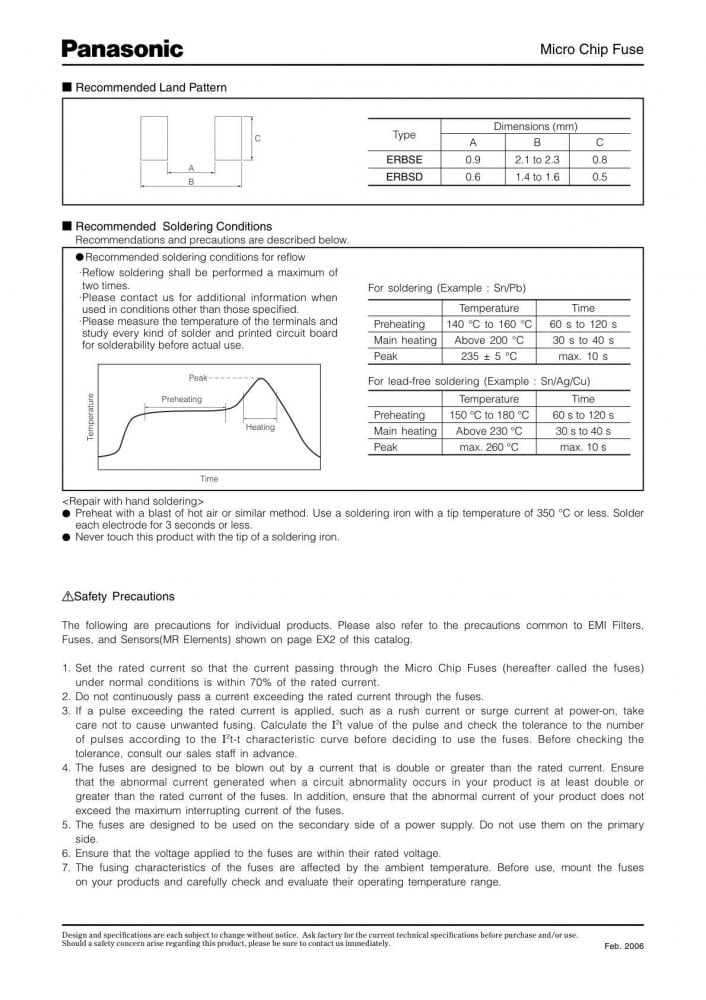 Panasonic ERB series datasheet page 4