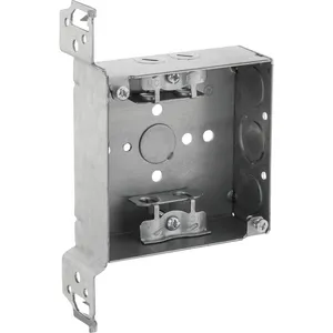 4 in. Square Box, Welded, 1-1/2 in. Deep with AC/MC/Flex Clamps, Three 1/2 in. KO's and One TKO, UBS, FS Bracket, Flush for sale