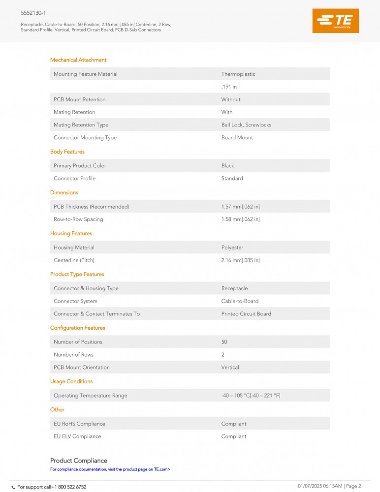 TE Connectivity 5552130-1 technical document page 2