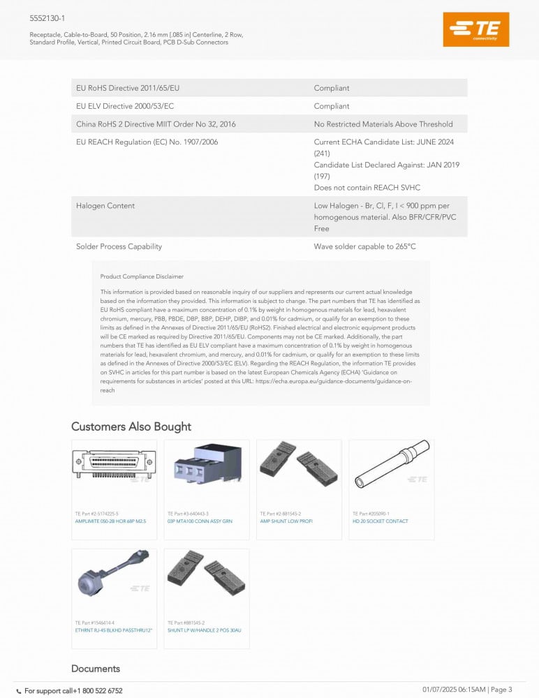 TE Connectivity 5552130-1 technical document page 3