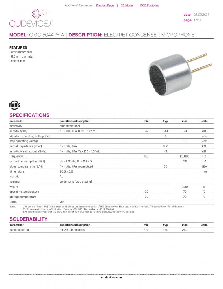 CMC-5044PF-A technical document page 1