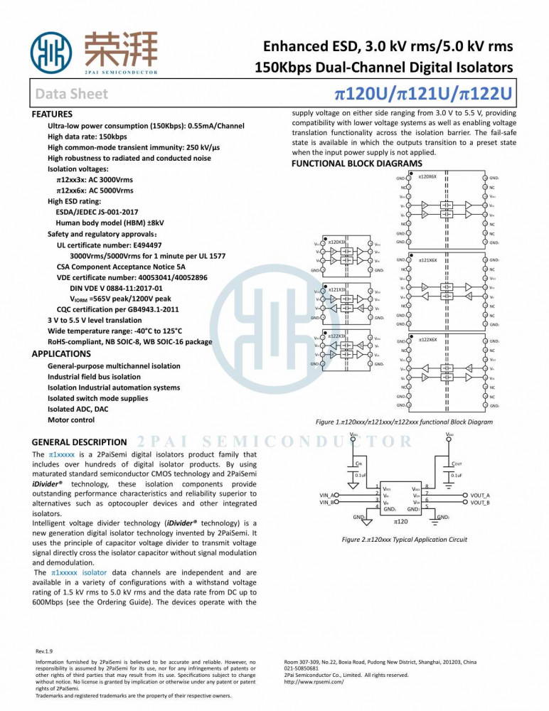 π122U30 datasheet page 1