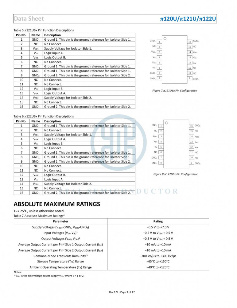 π122U30 datasheet page 3