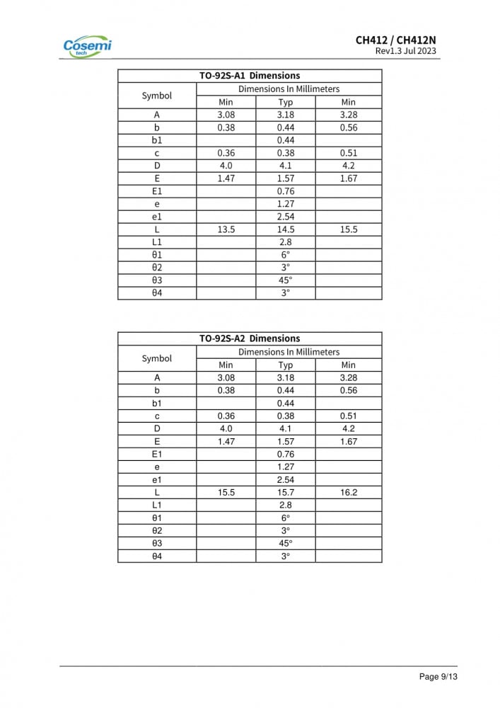 CH412 datasheet page 9