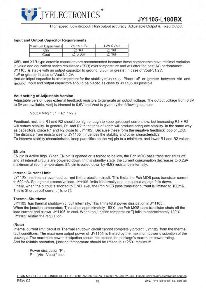 JY1105 datasheet page 10