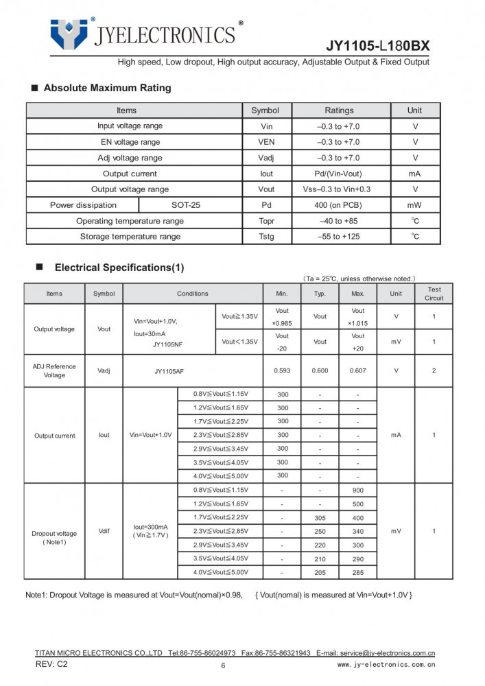 JY1105 datasheet page 6