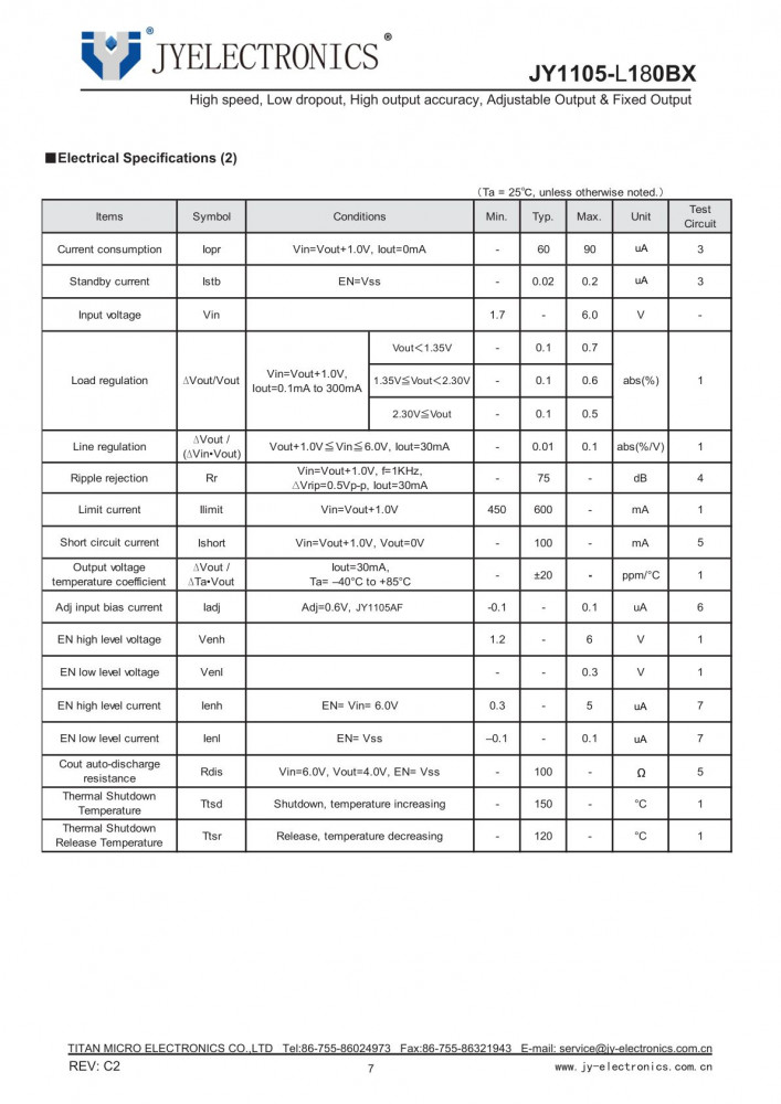 JY1105 datasheet page 7