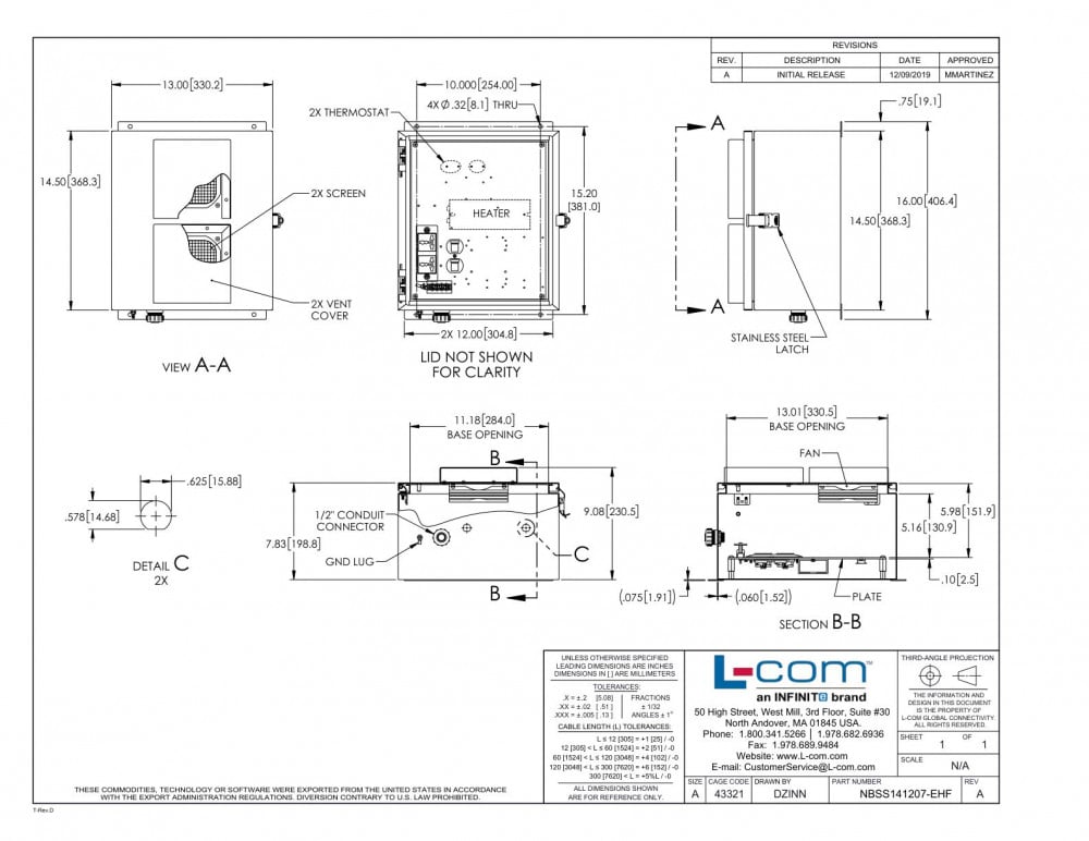 L-com NBSS141207-EHF engineering drawing preview