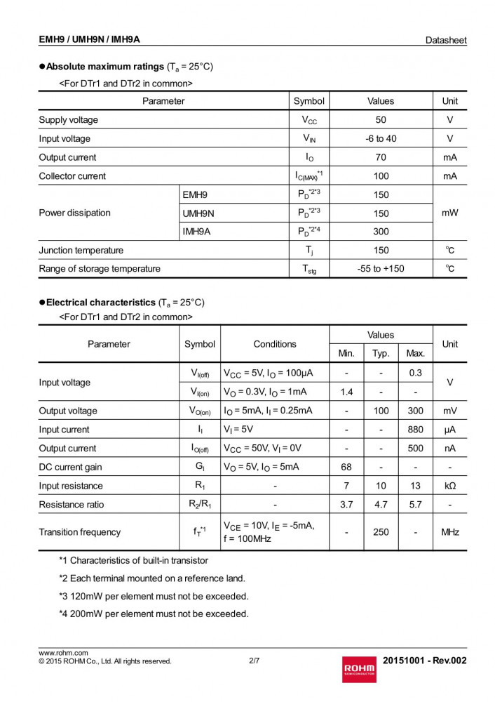UMH9N datasheet page 2
