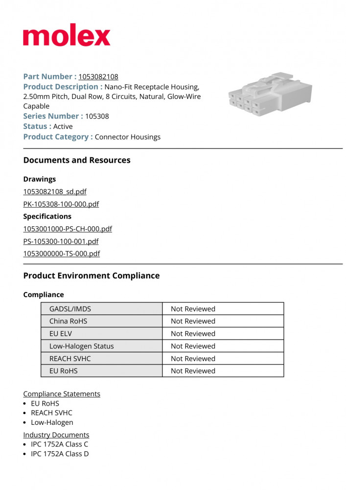 Nano-Fit product specification, page 1