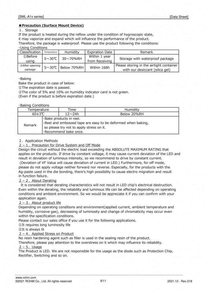 ROHM SML-A12D8TT86 datasheet page 8