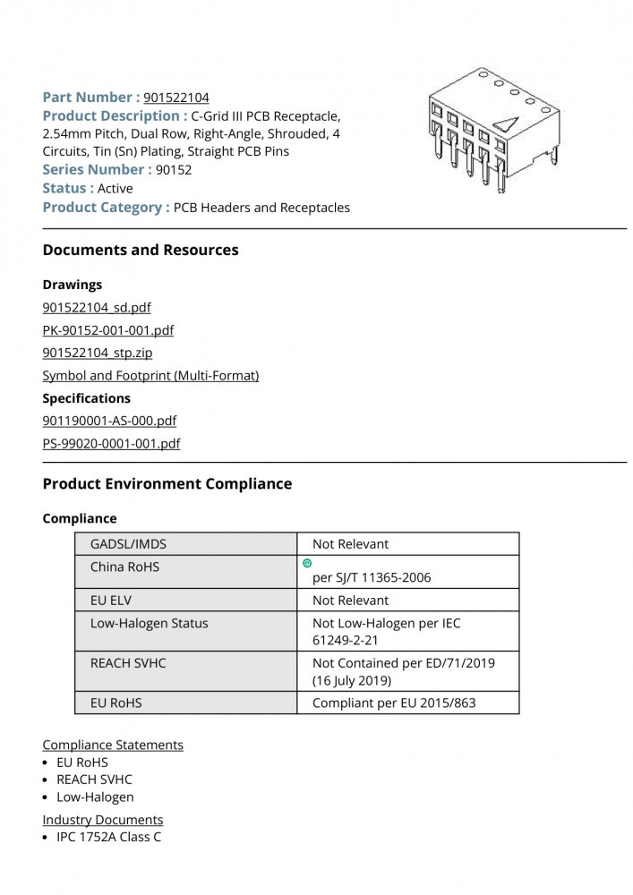 MOLEX 901522104 product document image 1