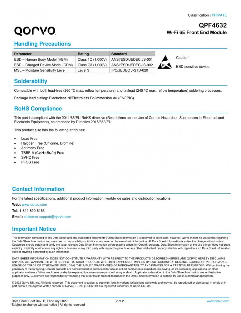 QPF4632 technical document page 2