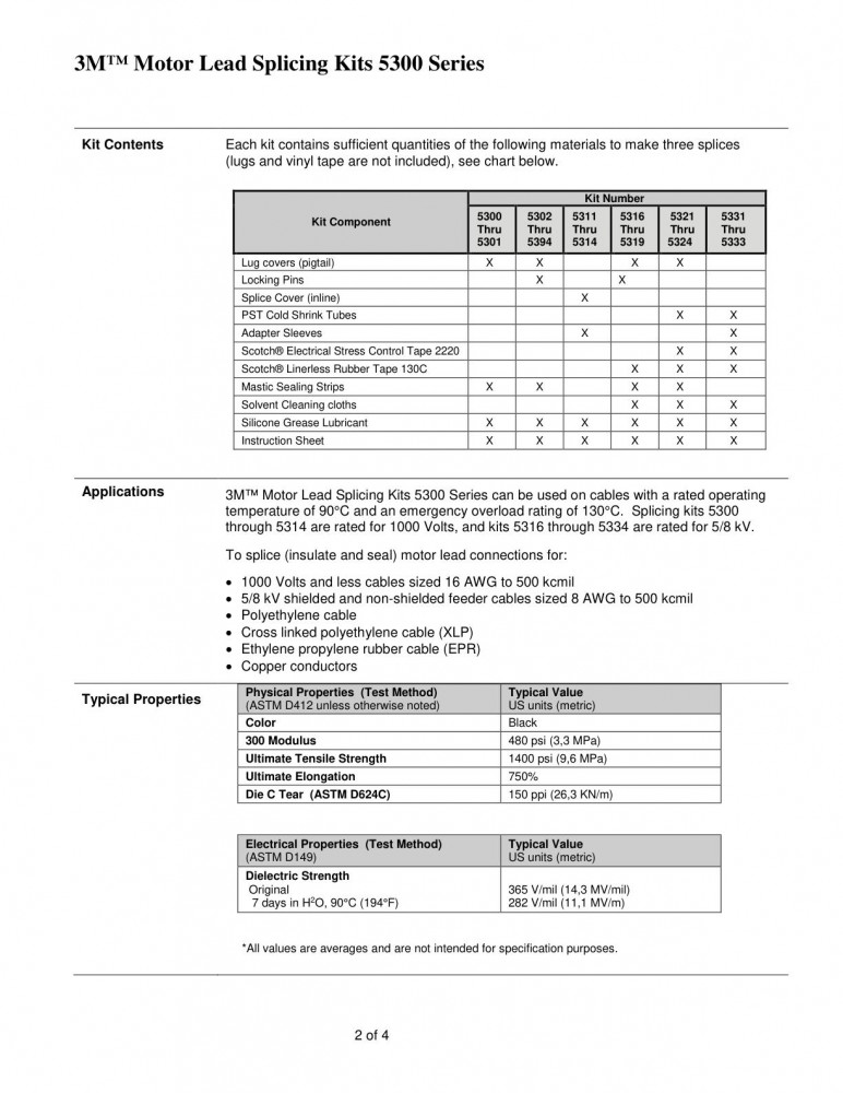 3M 5300 Series datasheet page 2