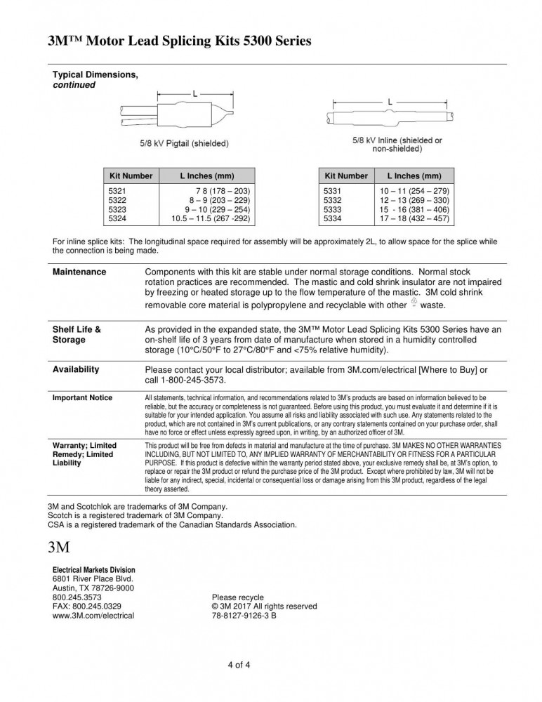 3M 5300 Series datasheet page 4