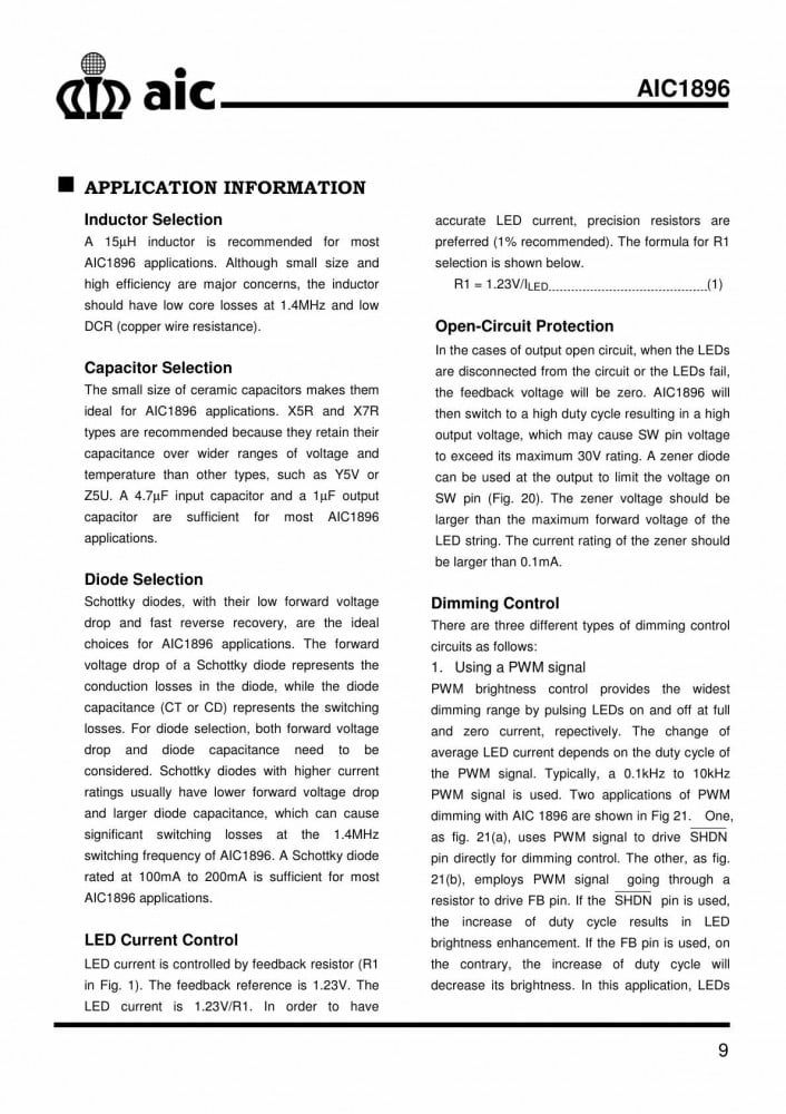 AIC1896 datasheet page 9