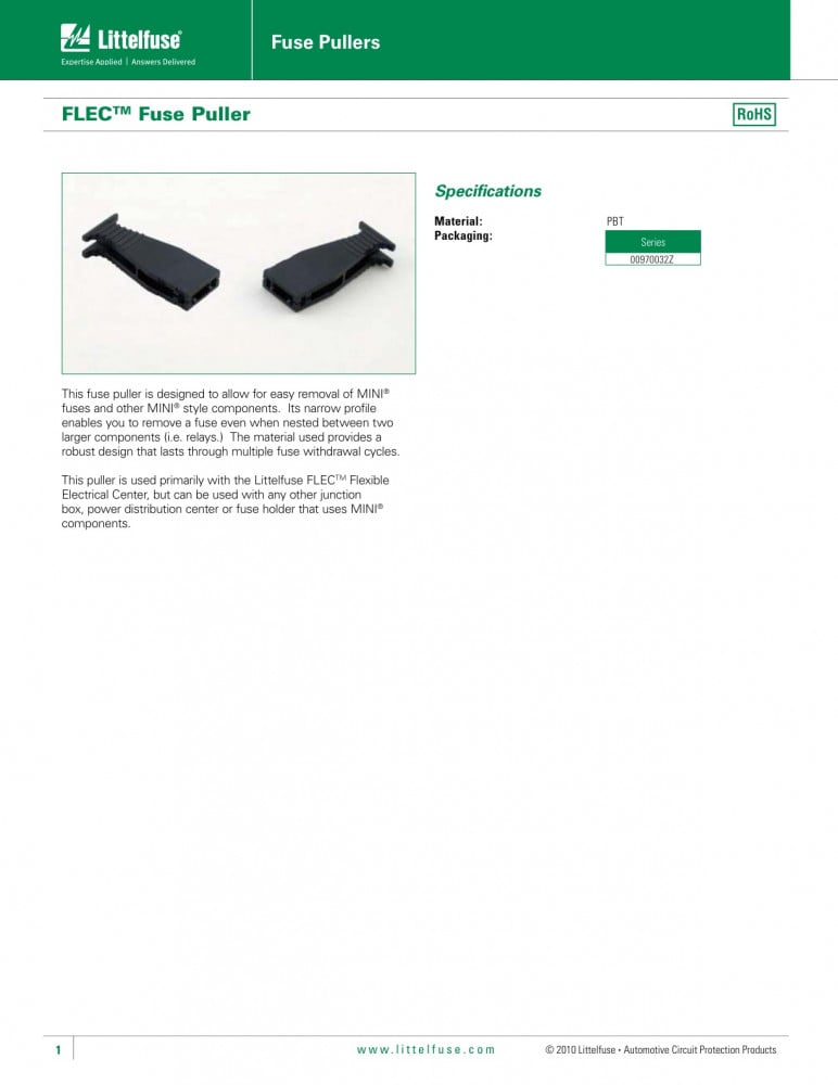 Littelfuse 00970032Z product document preview
