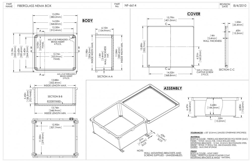 Bud Industries NF-6614 product documentation image