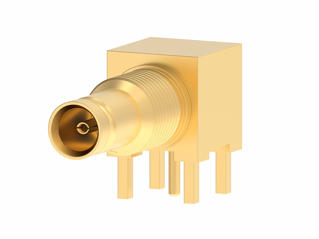BNC Jack, Straight, PCB Receptacle, Through Hole, Brass Body, Nickel (Ni) Plated, 16.65mm Height, Tray, 50 Ohms