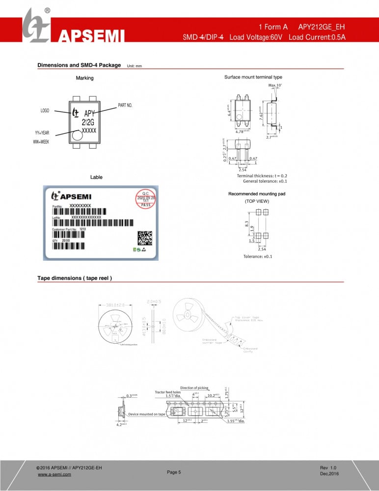 APY212GEH datasheet page 5