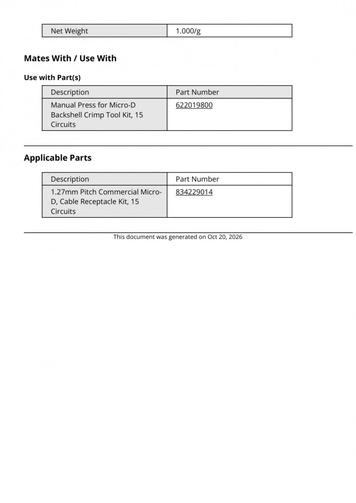 Molex 622019900 tooling document image, page 3