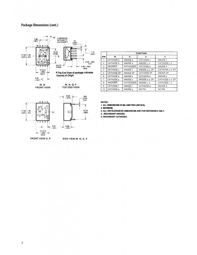 HDSP Series datasheet page 7