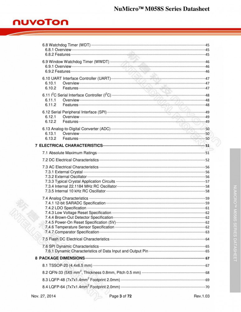 M058S datasheet page 3