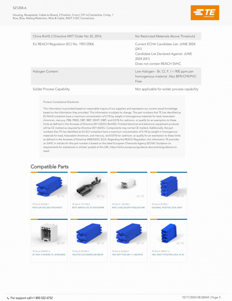 TE Connectivity 521204-6 technical document page 3