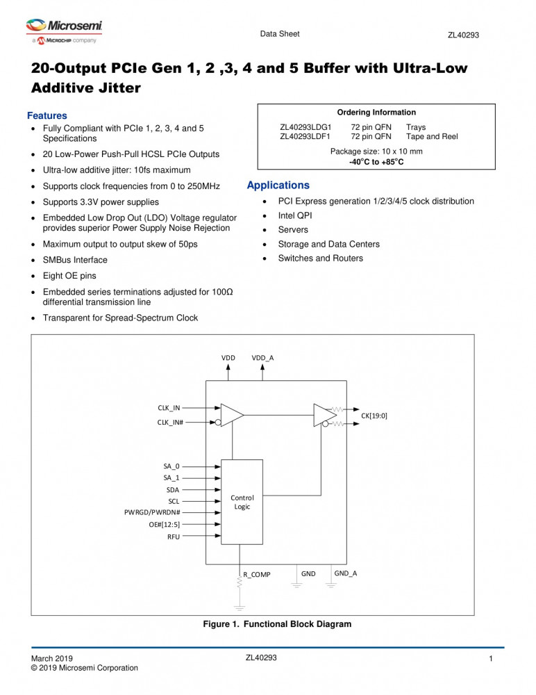ZL40293LDF1 datasheet page 1