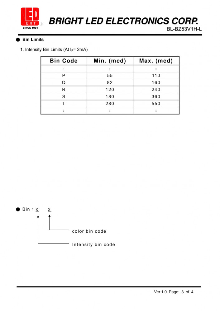 BL-BZ53V1H-L datasheet page 3