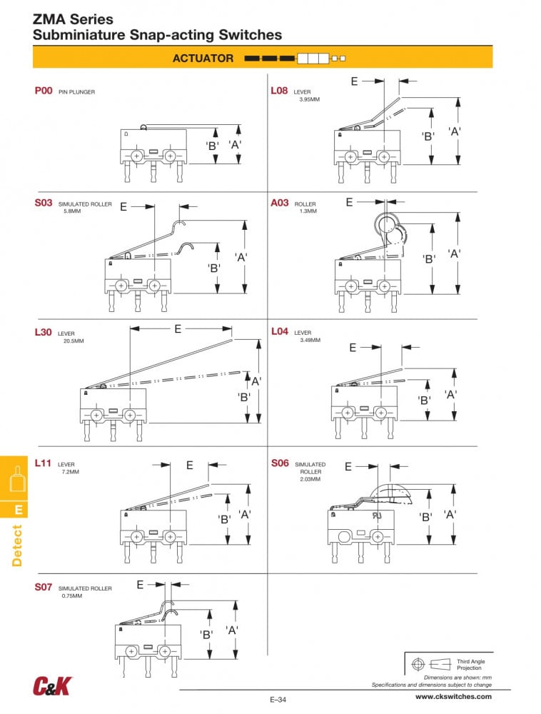 C&K ZMA series datasheet page 3