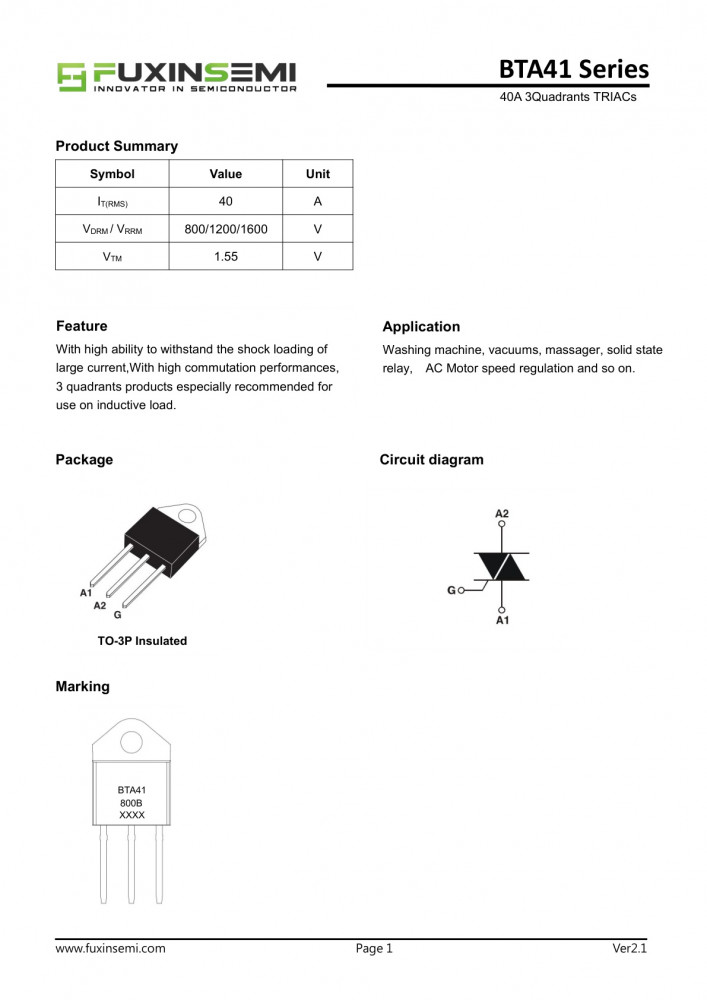 BTA41-800BW datasheet page 1