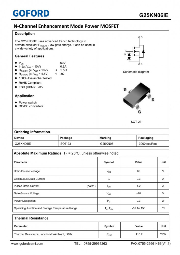 G25KN06IE datasheet page 1