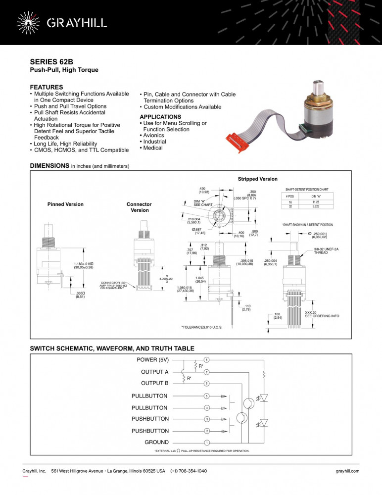 Grayhill Series 62B technical document page 1