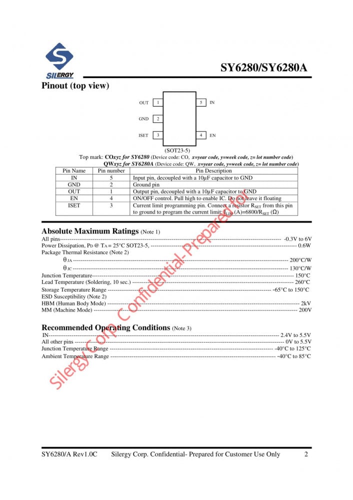 SY6280AAAC datasheet page 2