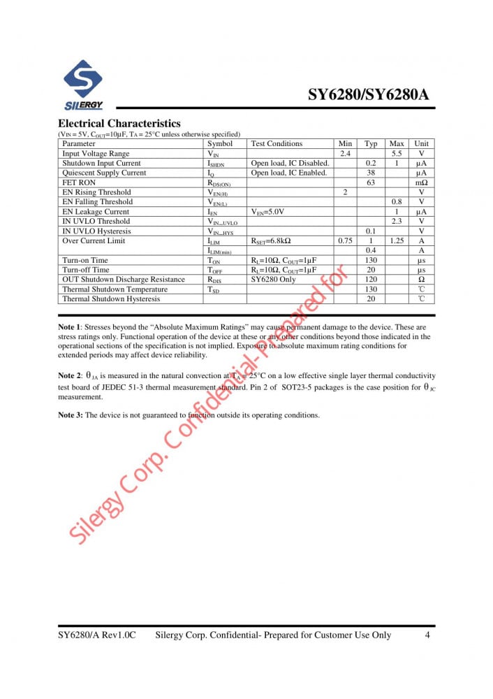 SY6280AAAC datasheet page 4