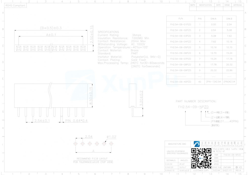 FH2.54-09-12PZD technical document preview