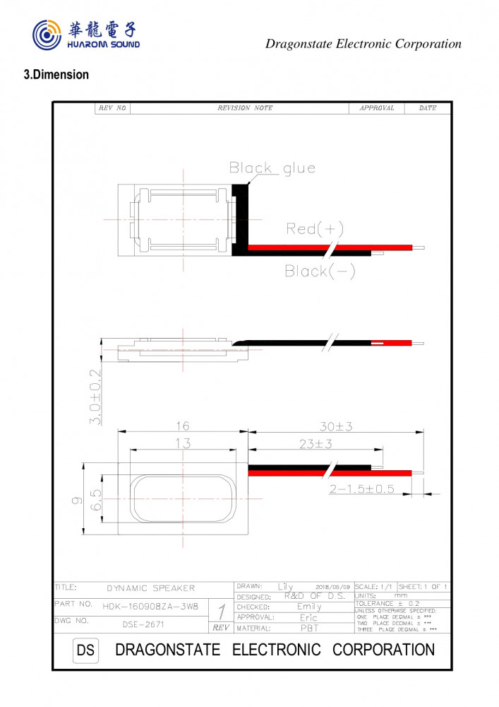 HDK-160908ZA-3W8 reliability tests page
