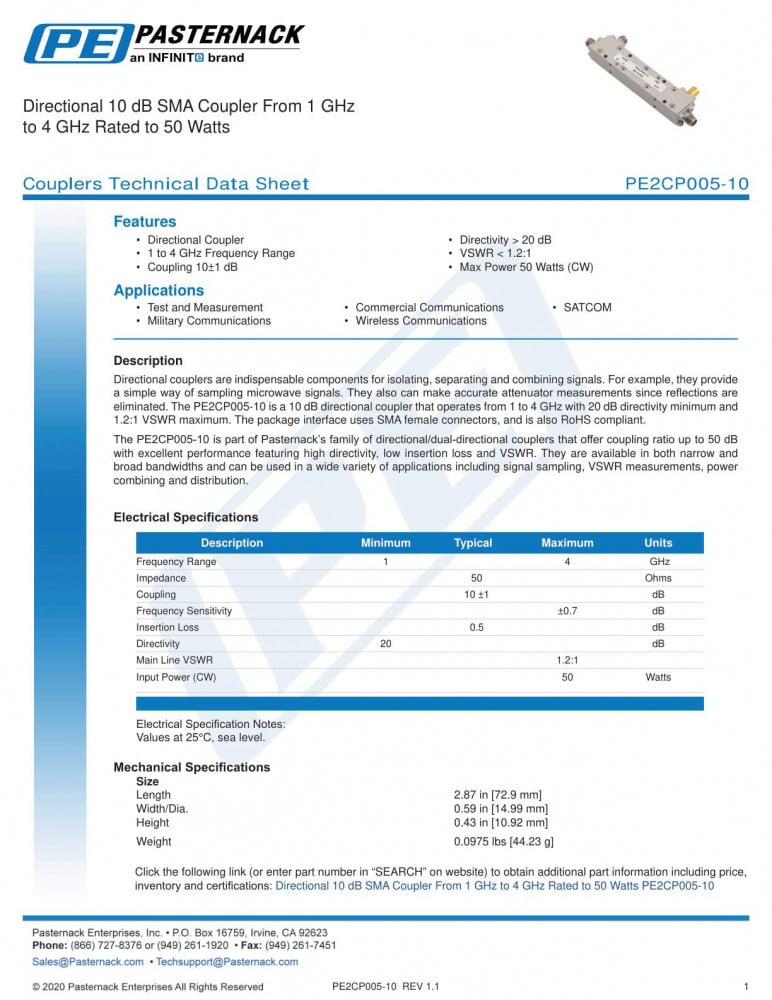 PE2CP005-10 technical document page 1