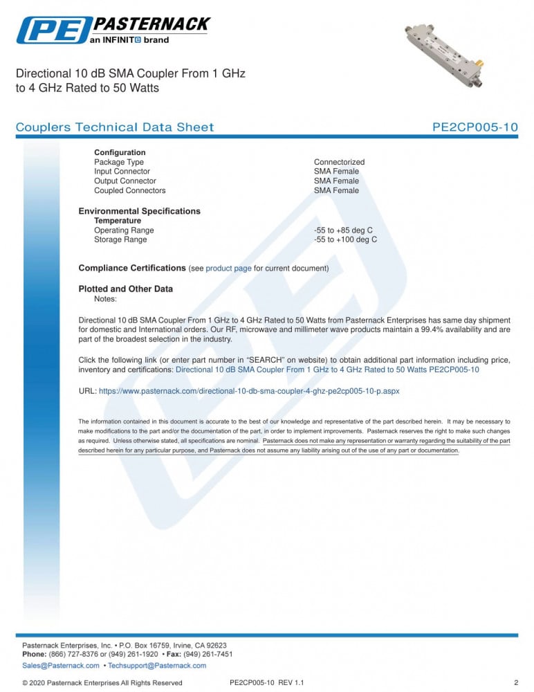 PE2CP005-10 technical document page 2