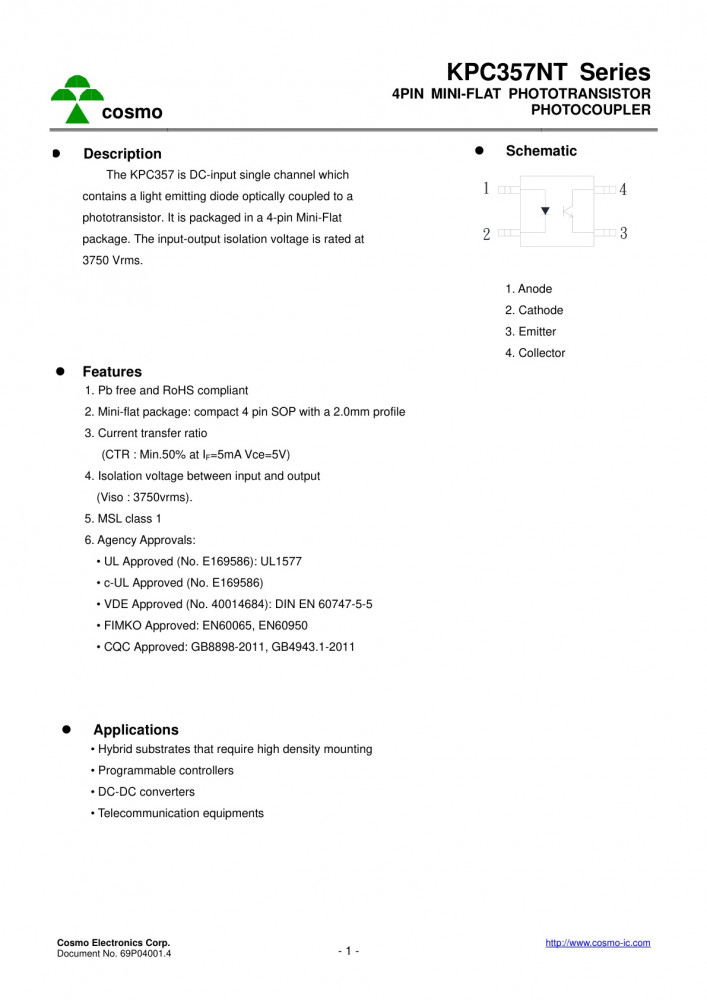 KPC357NT0DTLD datasheet page 1