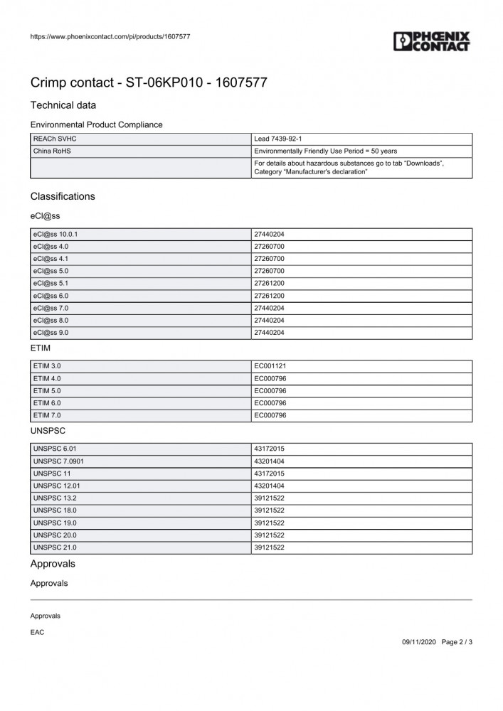 Phoenix Contact 1607577 technical document page 2