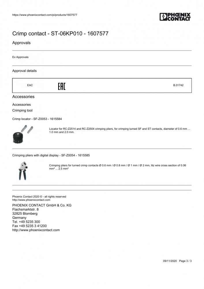 Phoenix Contact 1607577 technical document page 3