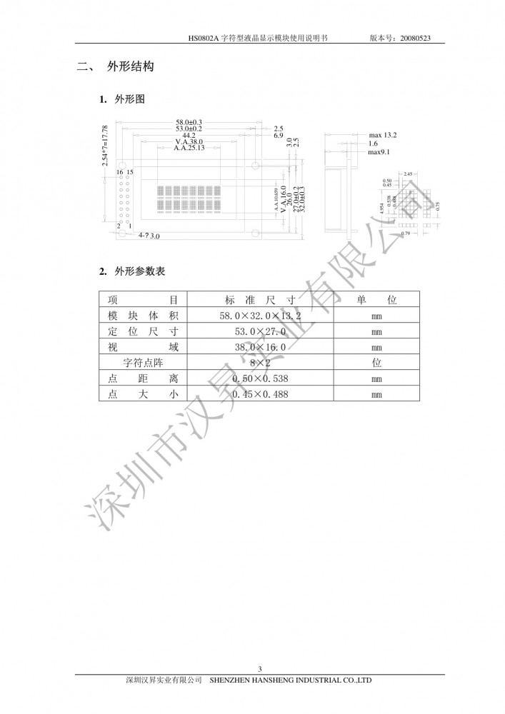 HS0802 technical document page 3